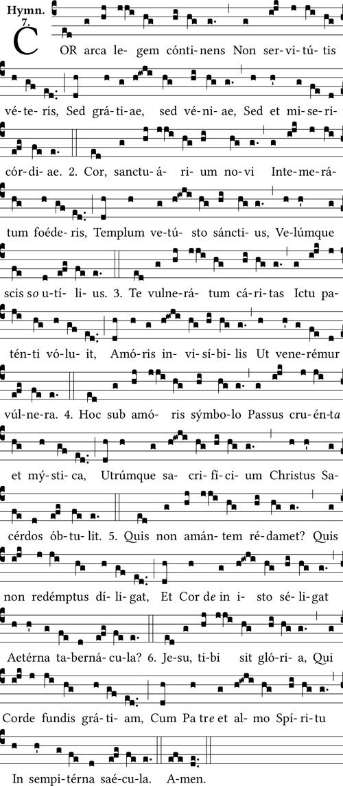Cor Arca Legem Continens, Canto Gregoriano Hino ao Sagrado Coração